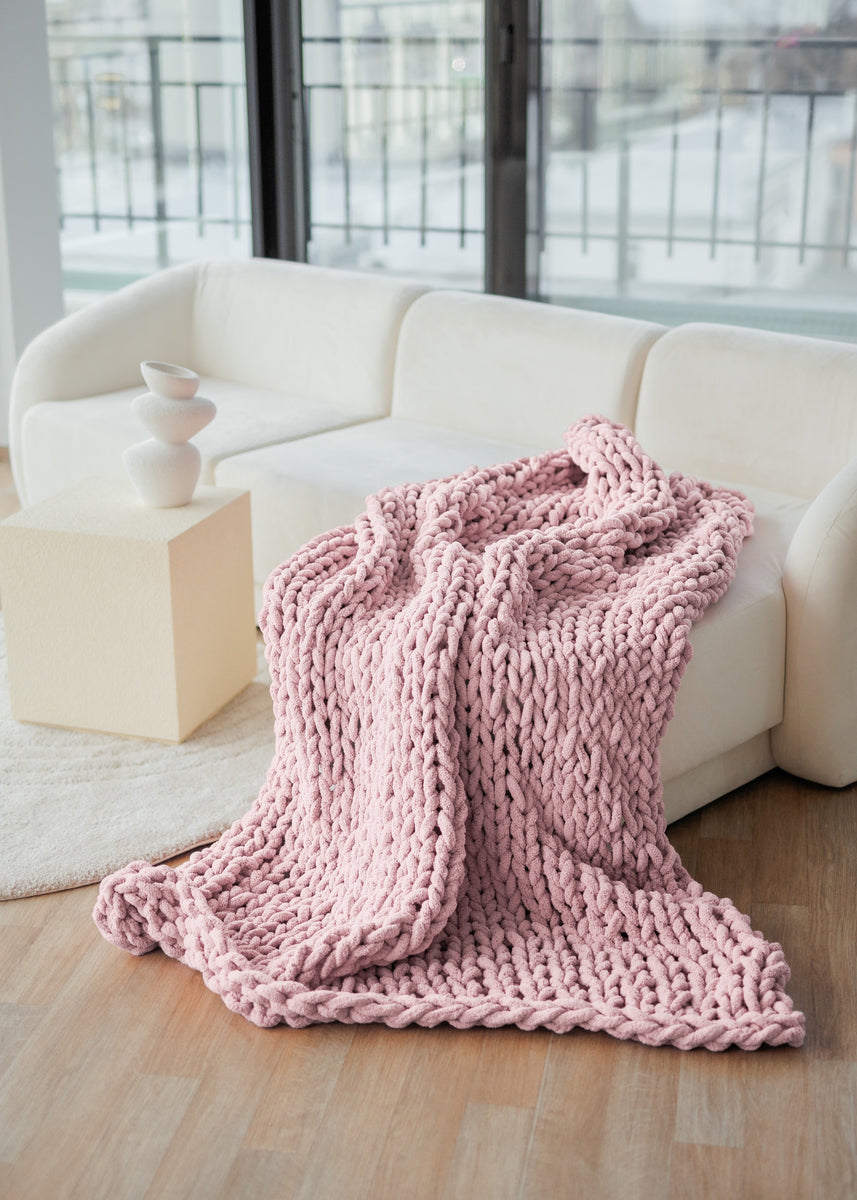 Soft & Warm Chunky Chenille Yarn Blanket, High-Quality, Washable – Wool Art