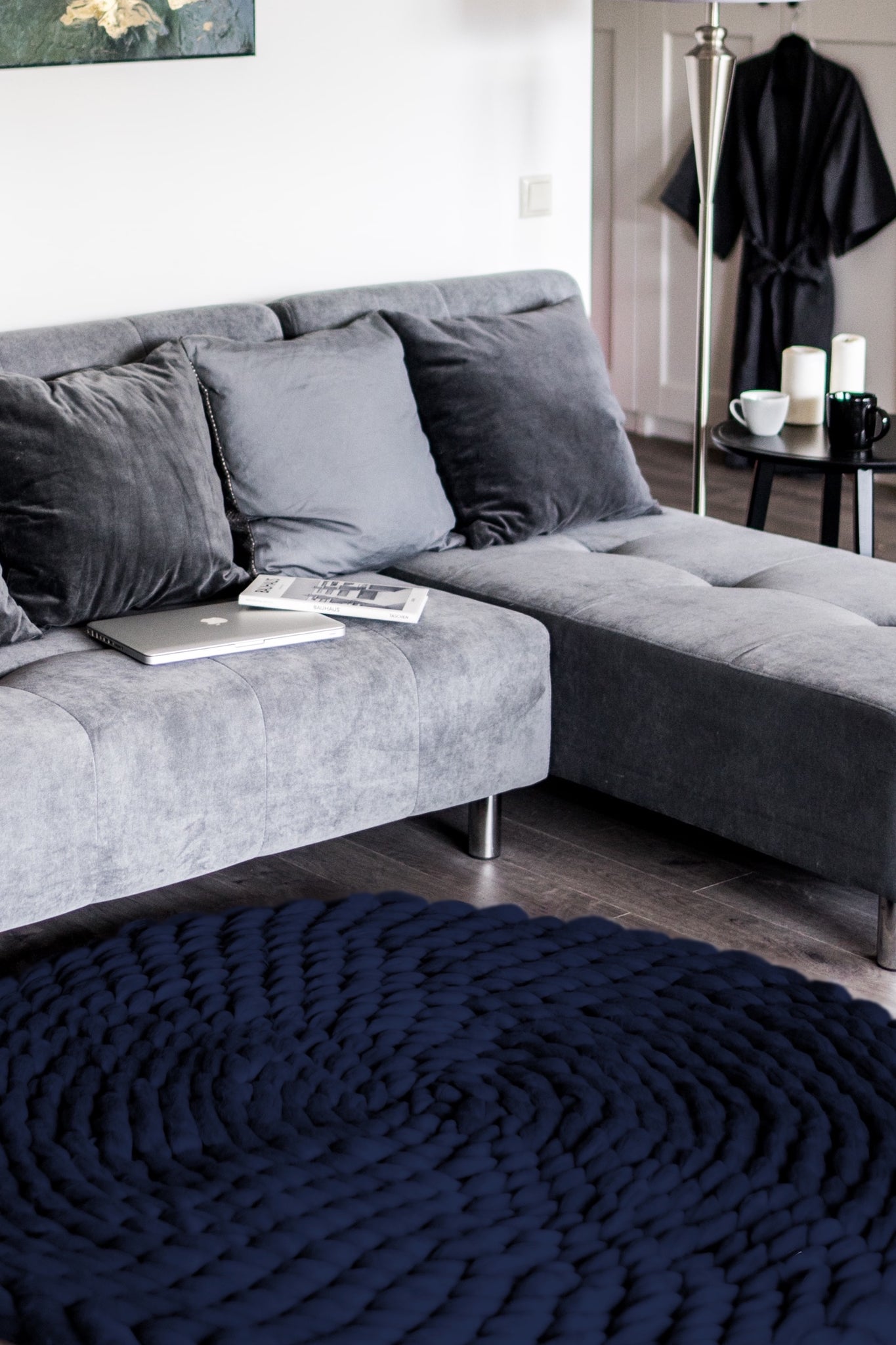 Chunky Knit Decor - Cute Round Rug from Merino Wool | Wool Art